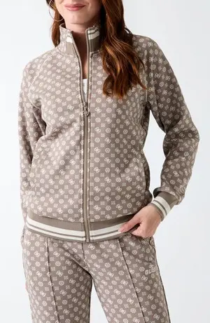 Guess Aggie Full-zip Sweatshirt - Brown