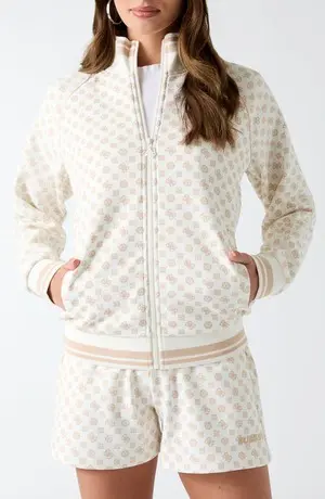 Guess Aggie Full-zip Sweatshirt - Cream