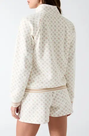 Guess Aggie Full-zip Sweatshirt - Cream