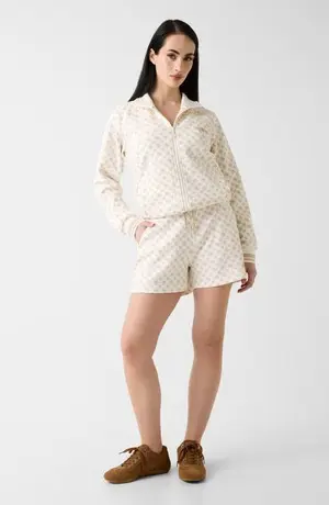 Guess Aggie Full-zip Sweatshirt - Cream