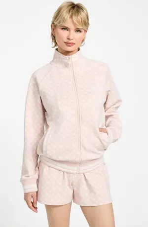 Guess Aggie Full-zip Sweatshirt - Pink