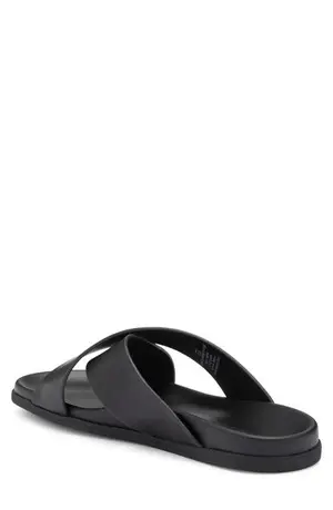 BLAKE MCKAY Jake Cross Strap Leather Sandal - Black