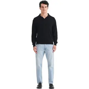 Naadam Lightweight Cashmere Relaxed Polo - Black