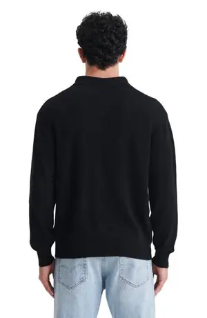 Naadam Lightweight Cashmere Relaxed Polo - Black