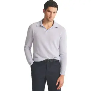 Naadam Lightweight Cashmere Relaxed Polo - Ice Blue