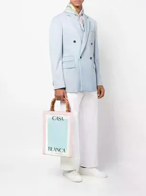 Casablanca Logo-print Bamboo-handle Tote Bag
