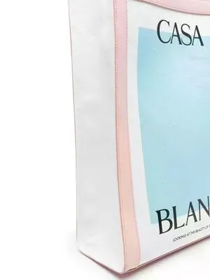 Casablanca Logo-print Bamboo-handle Tote Bag