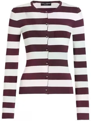 Dolce & Gabbana Striped Cardigan - White