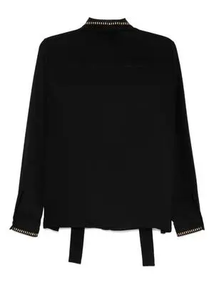 Elie Saab Stud-embellished Silk Shirt