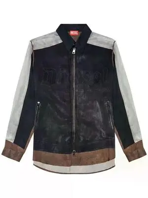 DIESEL® Logo-print Zip-up Shirt