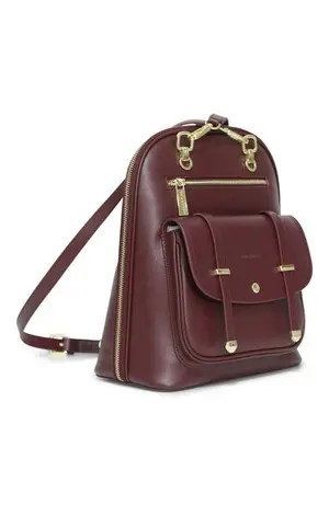 BELLE & BLOOM 5th Ave Leather Backpack - Burgundy