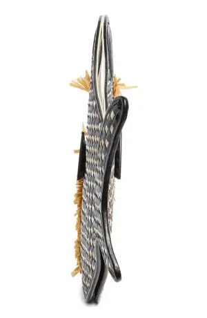 Staud Cleo Fish Woven Raffia Basket Bag