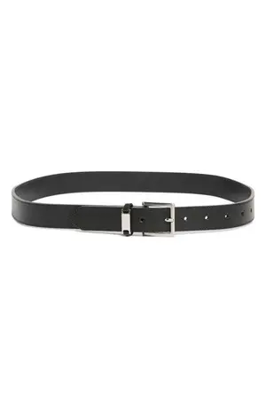 FRAME The Square Buckle Suede Belt Black