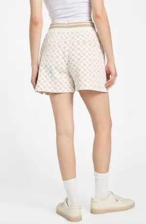 Guess Tie Waist Printed Shorts - Beige