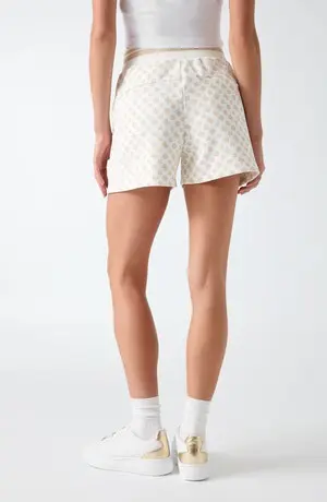 Guess Tie Waist Printed Shorts - Open White