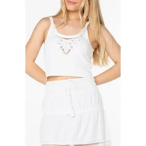 Roxy Wanderlust Crop Tank - Snow White Solid