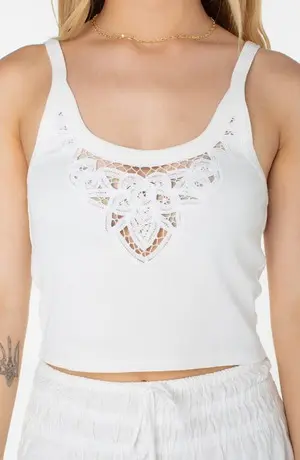 Roxy Wanderlust Crop Tank - Snow White Solid
