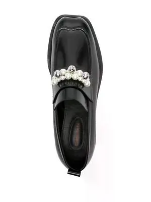 Simone Rocha Pearl-detail Leather Loafers