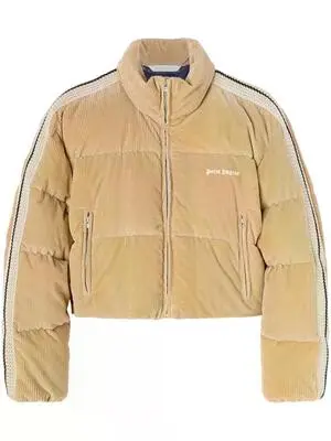 Palm Angels Corduroy Cropped Puffer Jacket - Neutrals