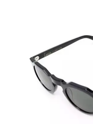 LESCA Pica Round-frame Sunglasses - Black