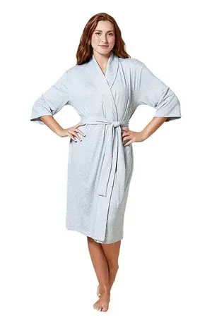 SOFTIES Dream Shawl Collar Robe - Heather Grey