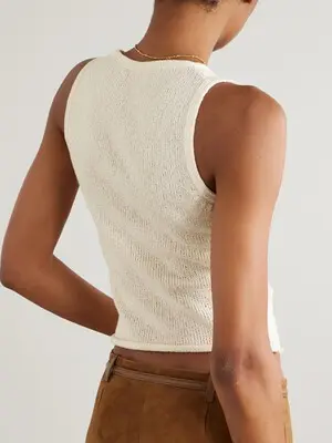 THE ELDER STATESMAN Nora Lite Ribbed Cotton Tank