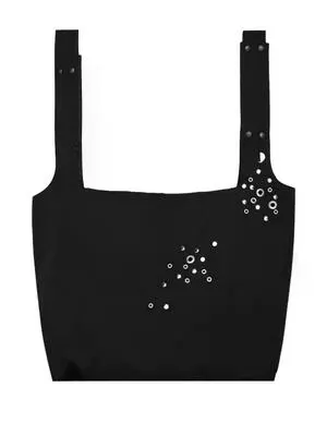 Yohji Yamamoto Eyelet-embellished Tote Bag - Black