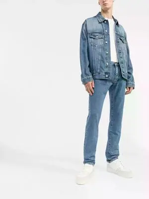 Off-White Logo-print Straight-leg Jeans