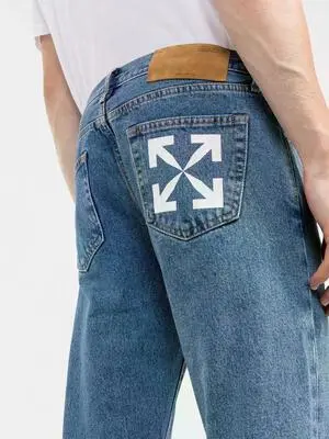 Off-White Logo-print Straight-leg Jeans