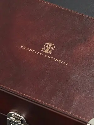 Brunello Cucinelli Full-grain Leather Eight-piece Watch Box