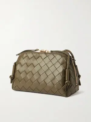 Bottega Veneta Concert Pouch Intrecciato Leather Shoulder Bag