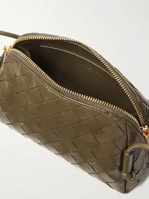 Bottega Veneta Concert Pouch Intrecciato Leather Shoulder Bag