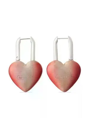 AMBUSH Fire Heart Padlock Earrings