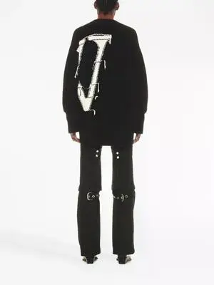 Off-White Logo-intarsia Wool Cardigan