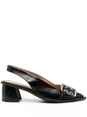 GANNI 50mm Eyelet-detail Slingback Pumps