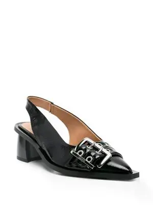 GANNI 50mm Eyelet-detail Slingback Pumps