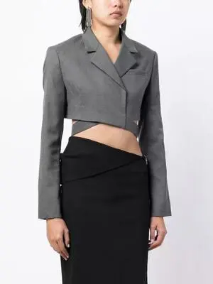 Rokh Cropped Wraparound Blazer