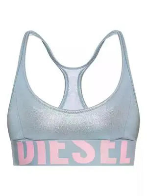 DIESEL Metallic Racerback Bikini Top - Blue