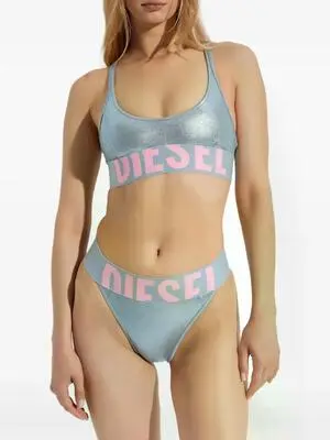 DIESEL® Metallic Racerback Bikini Top - Blue