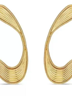 Fernando Jorge 18k Yellow Stream Lines Loop Earrings
