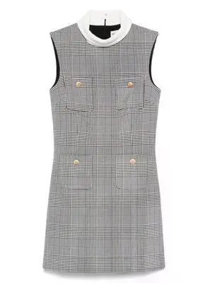 SELF-PORTRAIT Prince Of Wales-check Mini Dress - Black