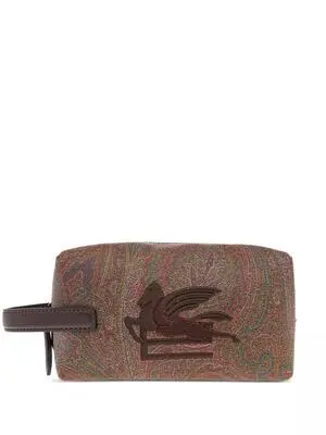 Etro Paisley-patterned Wash Bag - Brown