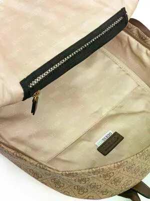 Guess Vezzola Monogrammed-logo Backpack - Neutrals