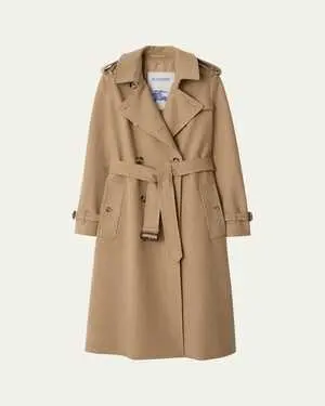 Burberry The Kensington Belted Cashmere-wool Trench Coat - Brown