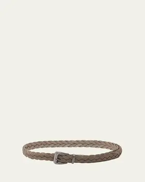 Brunello Cucinelli Braided Suede Belt - Noisette