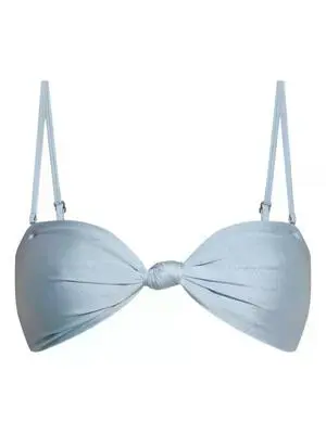 Cult Gaia Oswin Knotted Bandeau Bikini Top - Blue