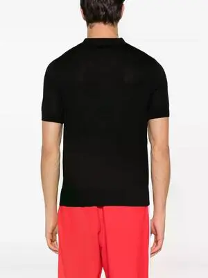 Dsquared2 Embroidered-logo Ribbed Polo Shirt - Black