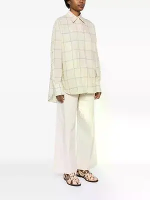 TOTEME Windowpane Print Poplin Shirt