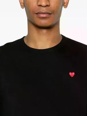 Play Comme Des Garcon Heart-patch T-shirt