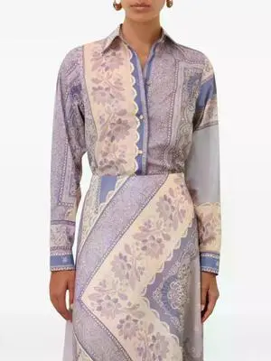 Zimmermann Mix-print Button-up Shirt